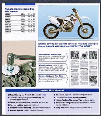Yamaha YZ & WR 4-stroke Motocross & Off Road Bikes 1998 - 2008 ...