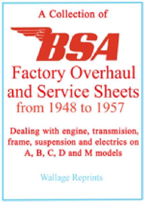 BSA Factory Service Sheets from the 1950s 9781841470207