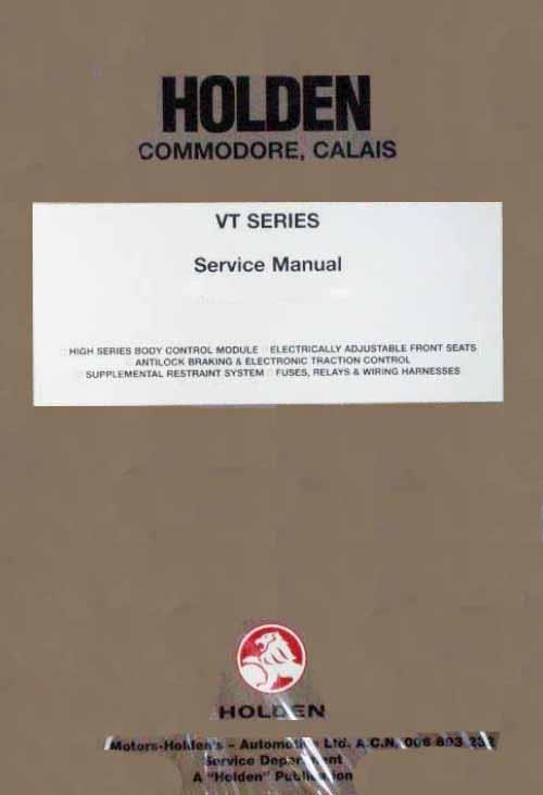 Holden Commodore VT Series 2 Factory Workshop Manual Supp : Volume 14D ...