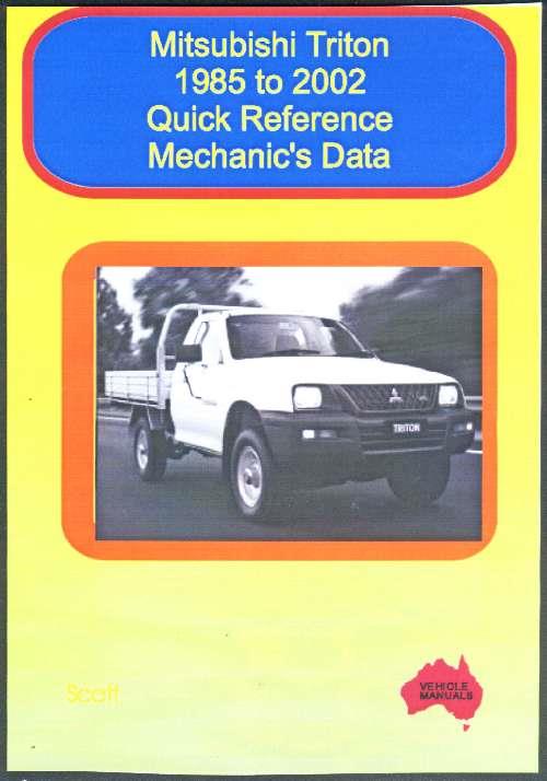 Mitsubishi Triton: Quick Reference Mechanics Data 1985 To 2002 VM